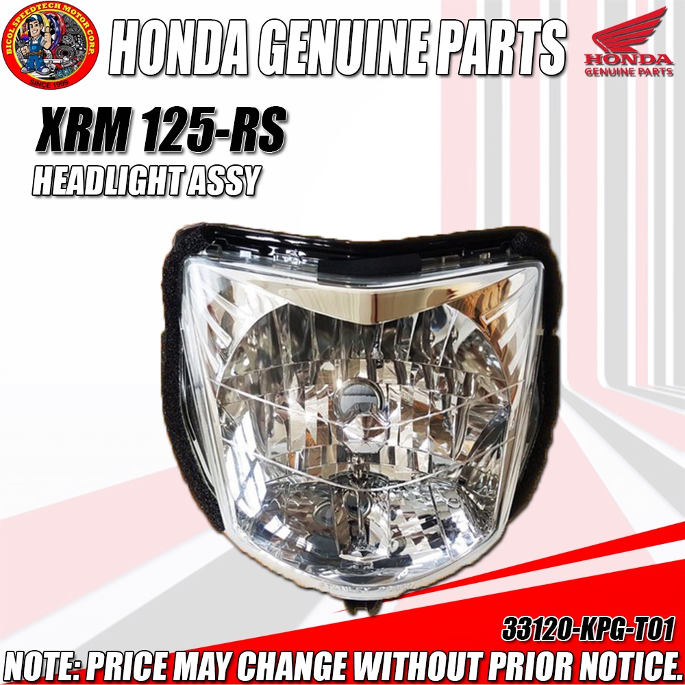XRM 125-RS HEADLIGHT ASSY (HPI) (GENUINE: 33120-KPG-T01) | Shopee ...