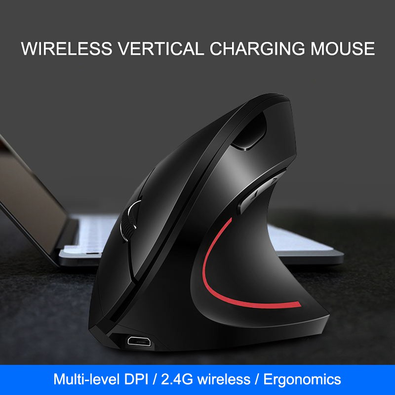 Rechargeable Wireless Mouse Ergonomic Vertical Gaming Mouse Gamer USB ...