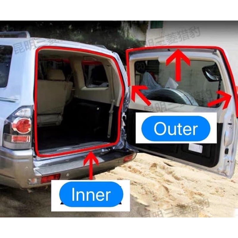 Mitsubishi Pajero CK BK rear door / tail gate rubber weather strip ...