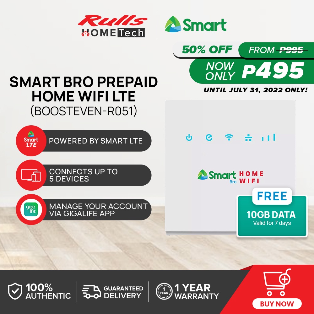 SMART Bro Prepaid Home Wifi LTE (Boosteven-R051) with FREE 10GB Data valid for 7 days | Shopee ...