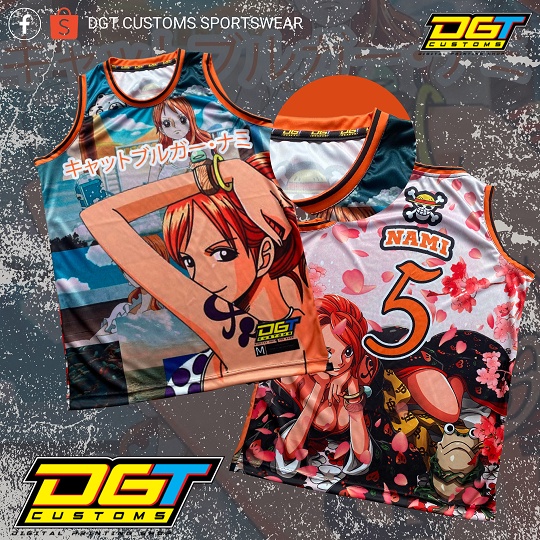 ONE PIECE INSPIRED BASKETBALL JERSEY / NAMI / FULL SUBLIMATION GRAPHIC ...
