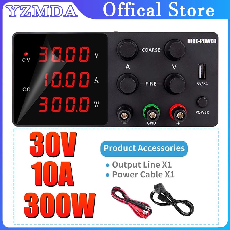 Black Voltage Regulator Lab Power Adjustable 30V 10A Regulator ...