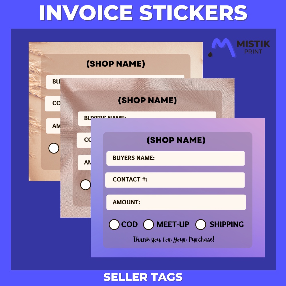 Customized Seller Stickers Tags / Invoice Sticker | Shopee Philippines