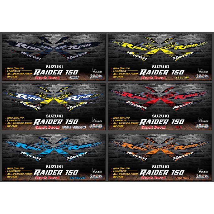 Suzuki Raider 150 Stock Decals / Stickers with Freebies | Shopee ...