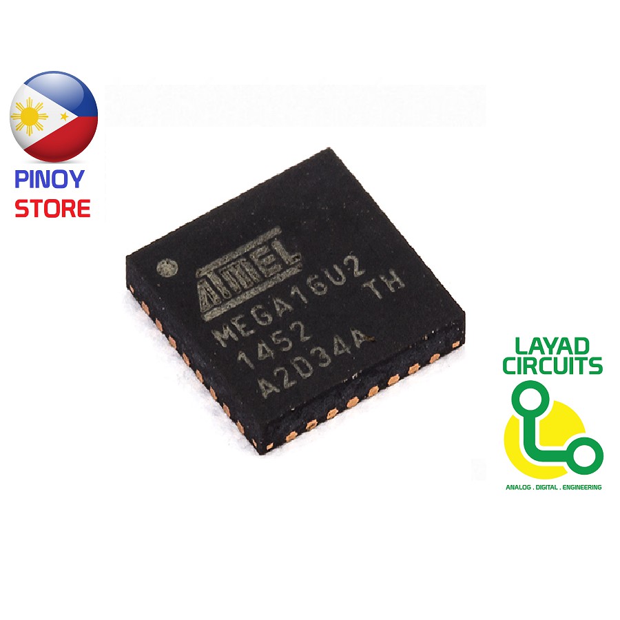 ATmega16U2-MU or ATmega16U2-MUR IC used in Arduino boards Microchip-Atmel microcontroller / USB ...