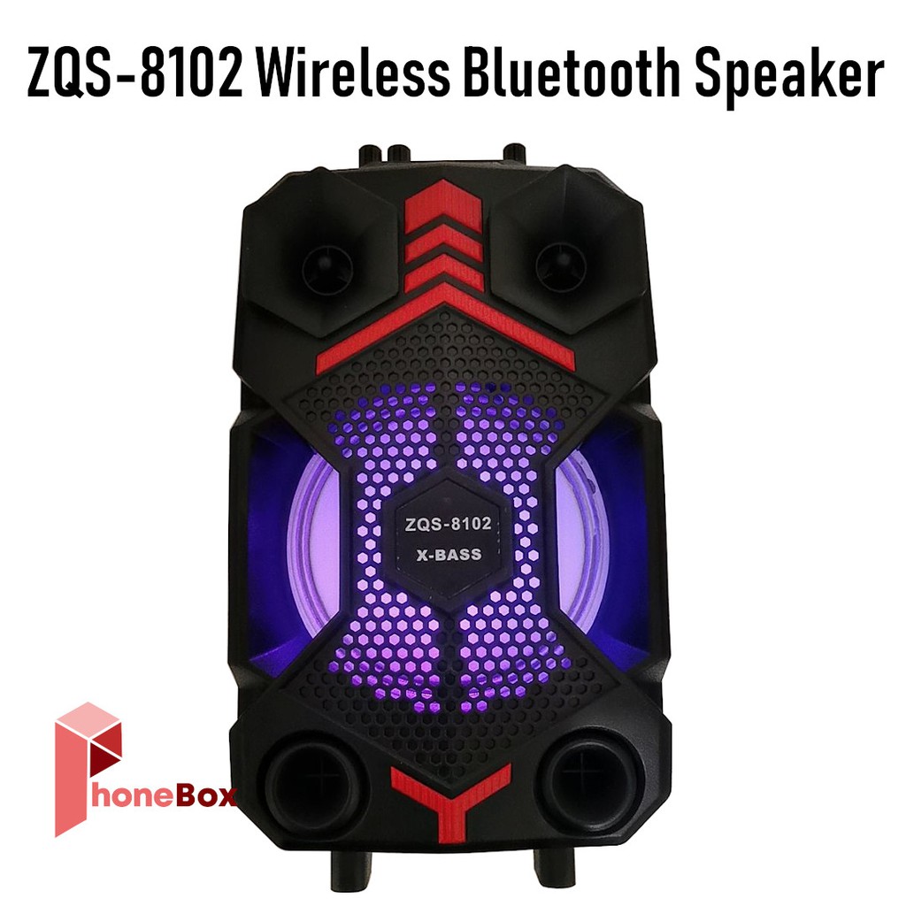 ZQS-8102 LED Portable karaoke wireless bluetooth speaker 8 inches with ...