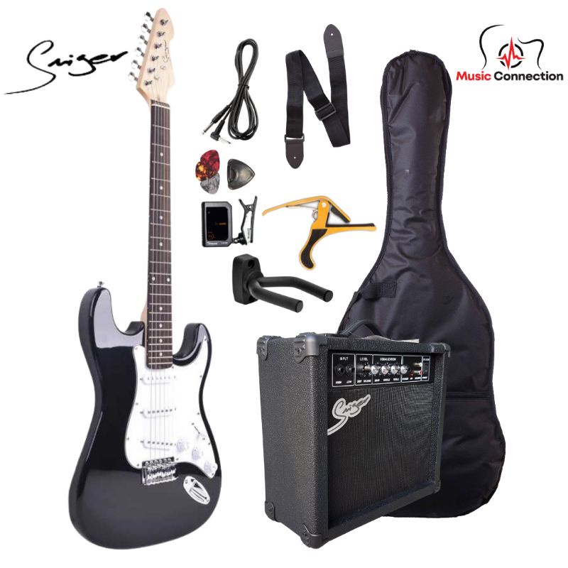 Smiger stratocaster electric guitar COMPLETE PACKAGE (w/ and w/o amp ...