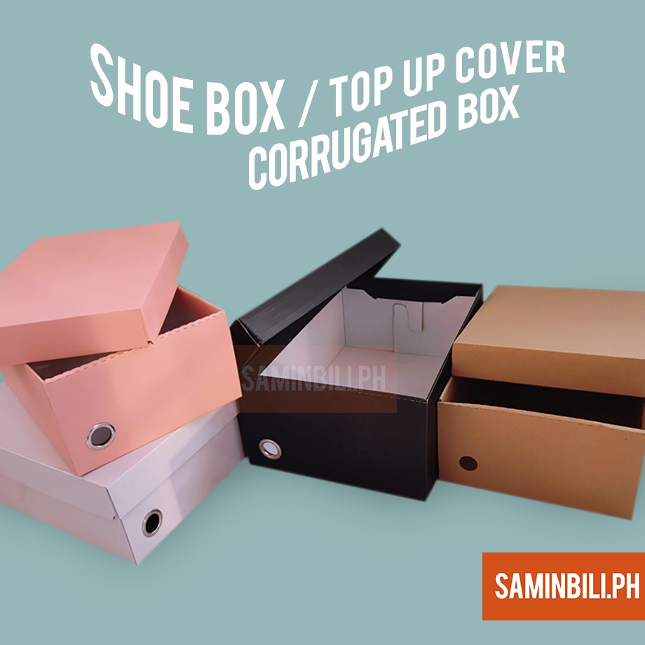 Corrugated Top Up Cover Shoe Box Storage Box Shoe Box | Shopee Philippines