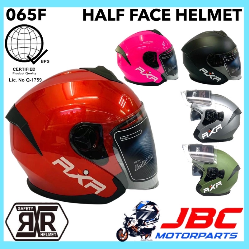 RXR Motorcycle Half Face Helmet Dual Visor with ICC (BPS) Large Only Adult | Shopee Philippines