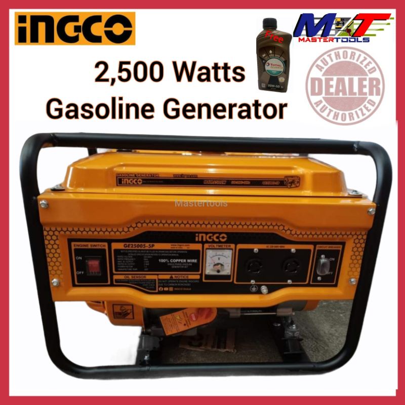 INGCO Original 2500W/2.5kva Gasoline Generator GE25005-5P with Free ...