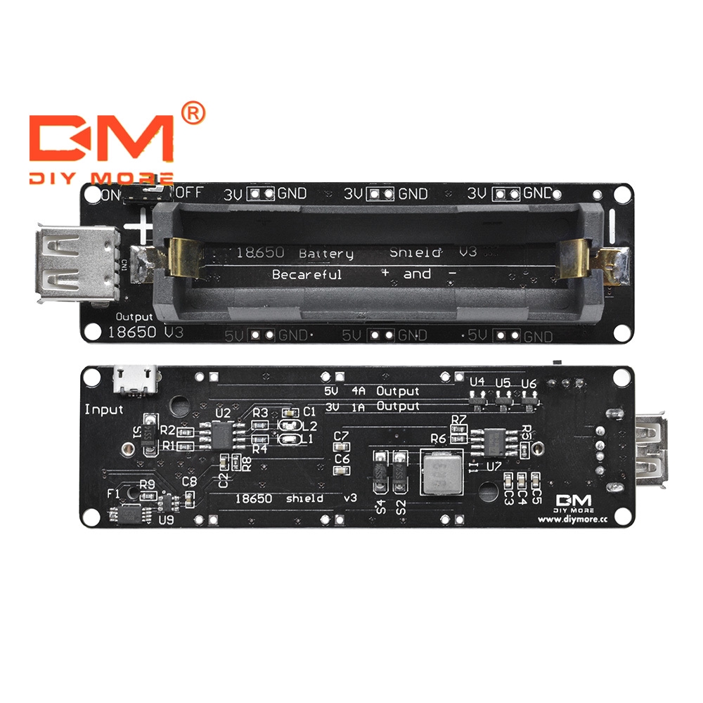 18650 Battery shield v3 Micro USB wemos esp32 esp-32 DEL pour Arduino Raspberry Equipement ...