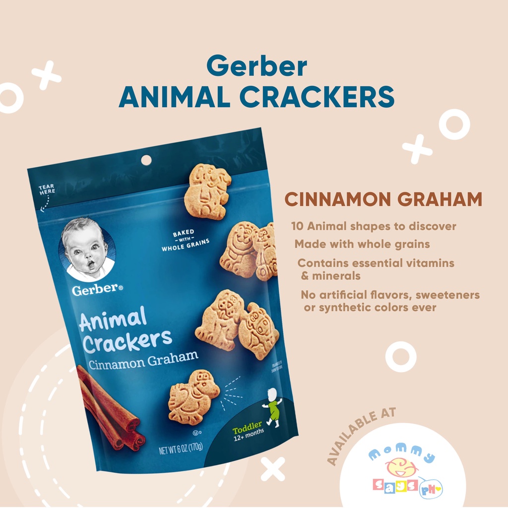 Gerber Animal Crackers Pouch, Cinnamon Graham, 6 Ounce | Shopee Philippines
