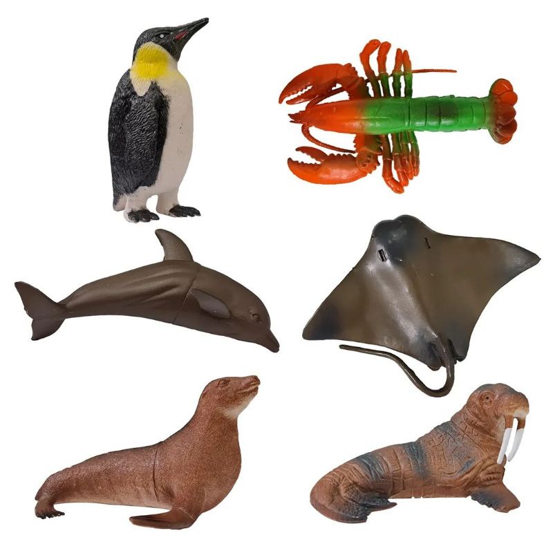 Toy Figure Animal Sea Animal Material Pvc Contents 6 Pcs | Shopee ...