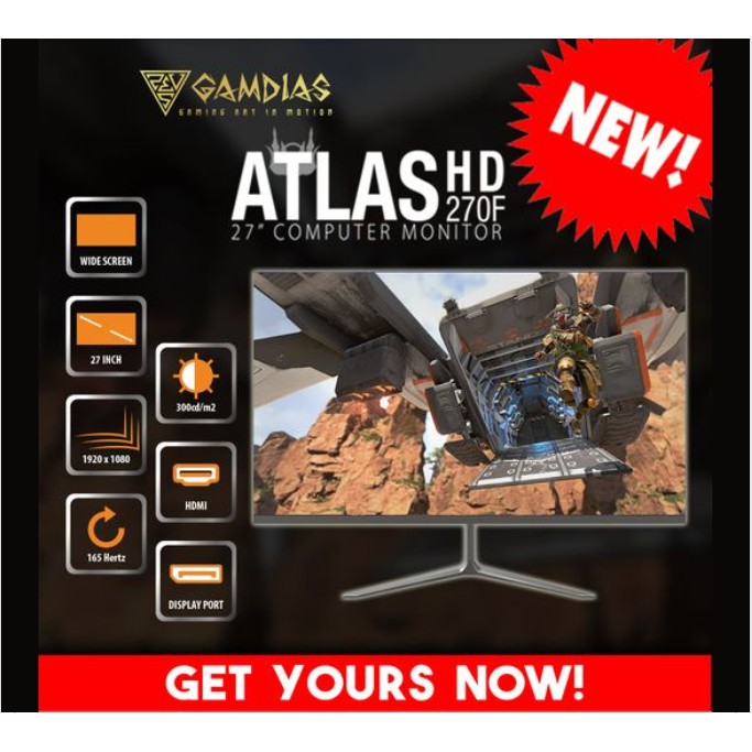 GAMDIAS ATLAS HD270F 27" FLAT 165hz 1ms Gaming Monitor | Shopee Philippines