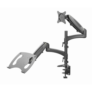Dual Monitors OR 2 in1 Monitor & Laptop Mount Stand with 2 Swing Arms ...