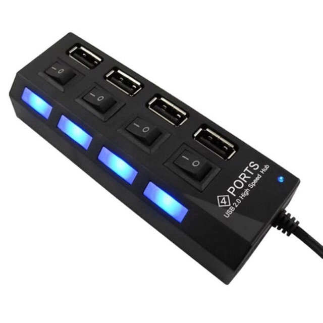 Port 4 Switch USB 2.0 Hub with LED lights COD | Shopee Philippines