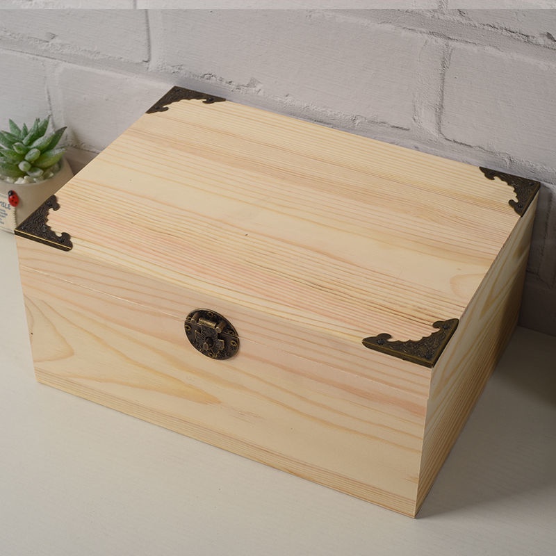 Wooden Storage Box Certificate Box Desktop Storage Rectangular Box with ...