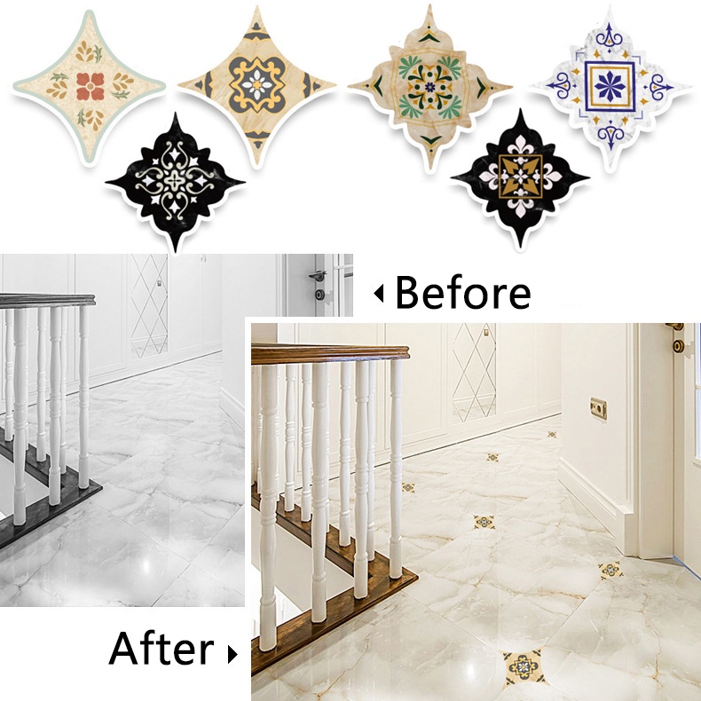 Let's Home 15Pcs/Set 8*8CM Tile Diagonal Sticker Waterproof Wearable ...