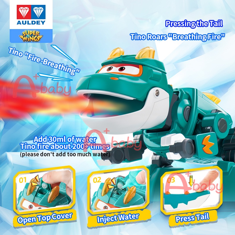 [A+baby] Super Wings Tino With Sound & Light Spray "Fire-Breathing ...