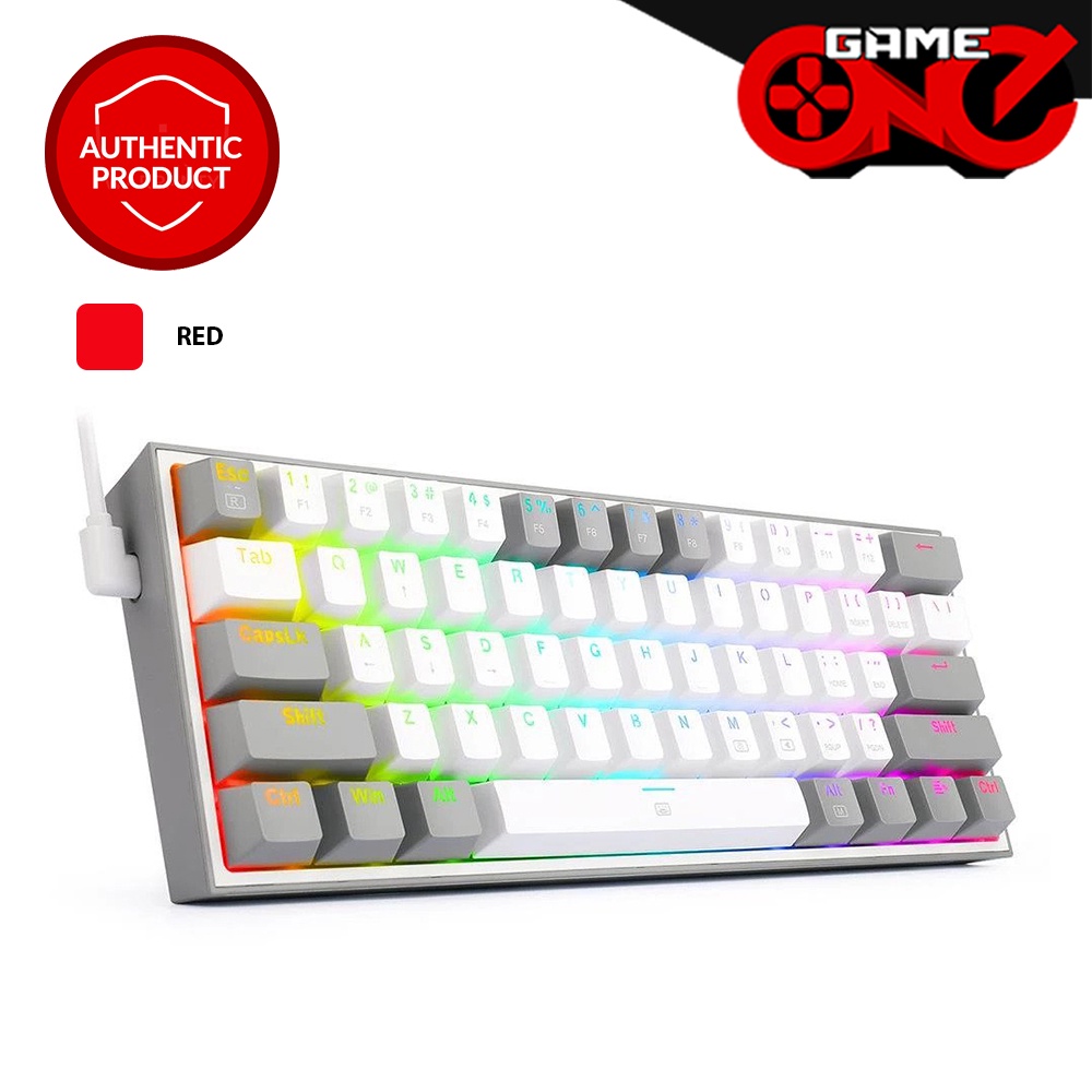 Redragon Fizz K617 RGB 60% Wired Gaming Keyboard [White Gray] Red ...