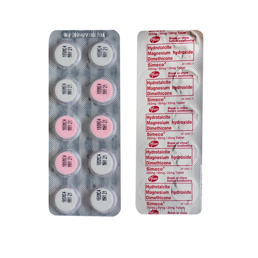 SIMECO Hydrotalcite Magnesium Hydroxide Dimethicone Tablet 1s | Shopee ...