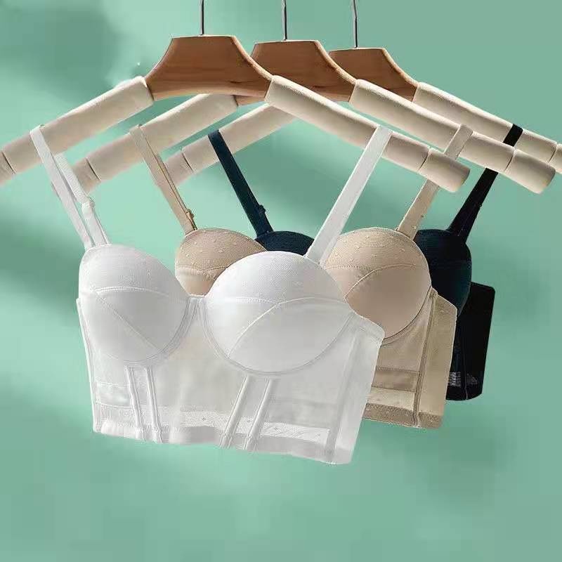 Fashion Mesh Push Up Bralet Women's Corset Bustier Bra Sexy Cropped Top ...