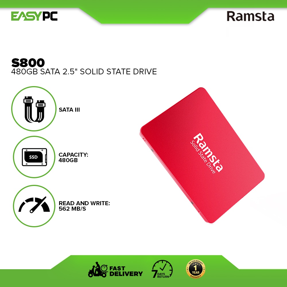 Ramsta S800 480GB SATA 2.5" Solid State Drive, Quick and Steady Full ...