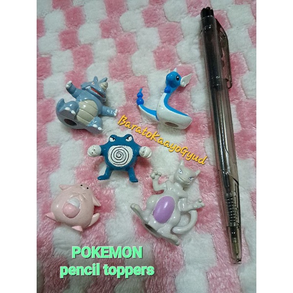 POKEMON PENCIL TOPPERS SET 2 Rhydon Dragonair Mewtwo Chansey Poliwhirl ...