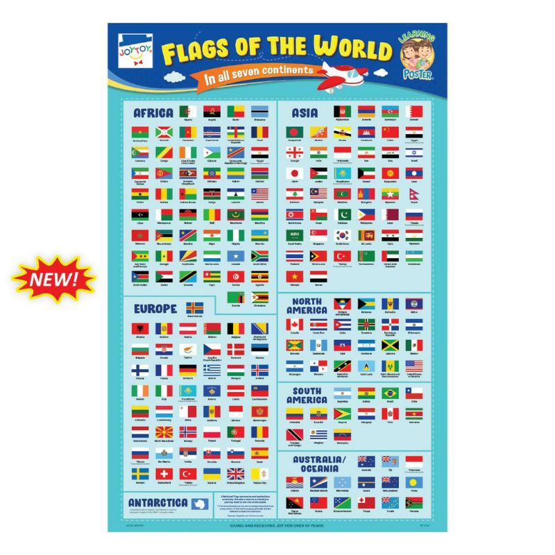 (NOTE: MINIMUM of 3assorted posters/order)JOYTOY Flags of the World ...
