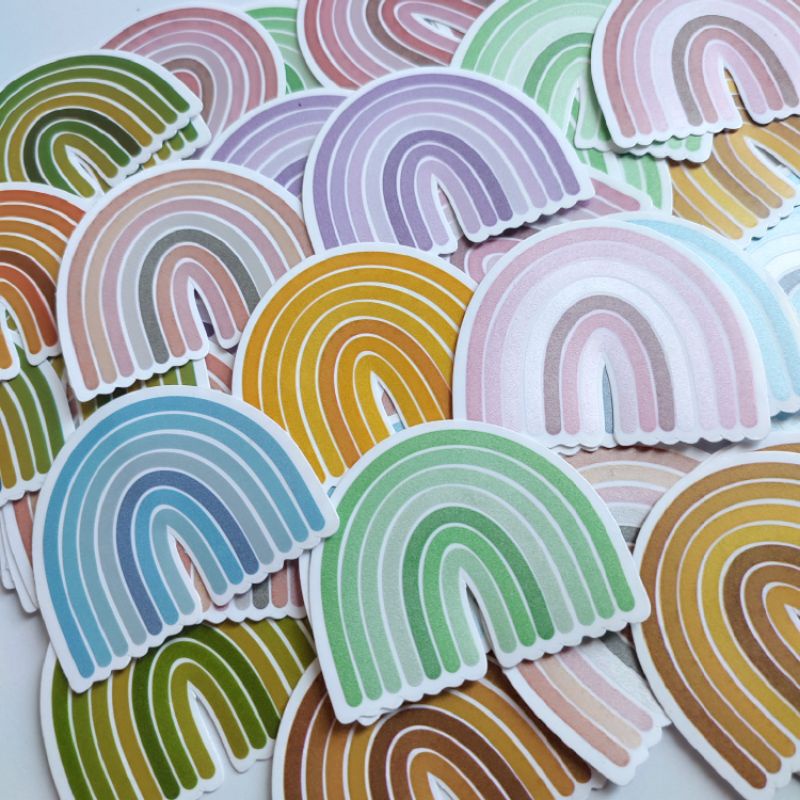 6 Pcs Pastel Color Aesthetic Tumblr Rainbow Pinterest Laptop Sticker ...