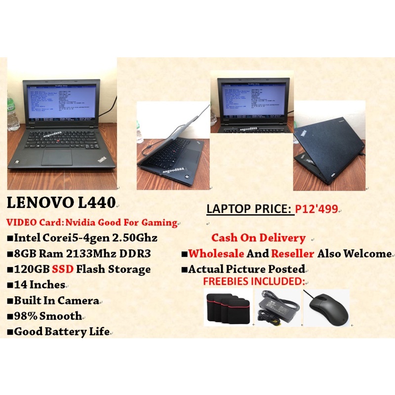 lenovo laptop e420 e430 e431 e440 L440 i5 with video card 4g/8g 120g/256g ssd built in camera ...