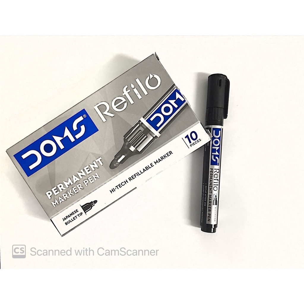 DOMS REFILO PERMANENT MARKER BLACK FINE TIP-1PC | Shopee Philippines