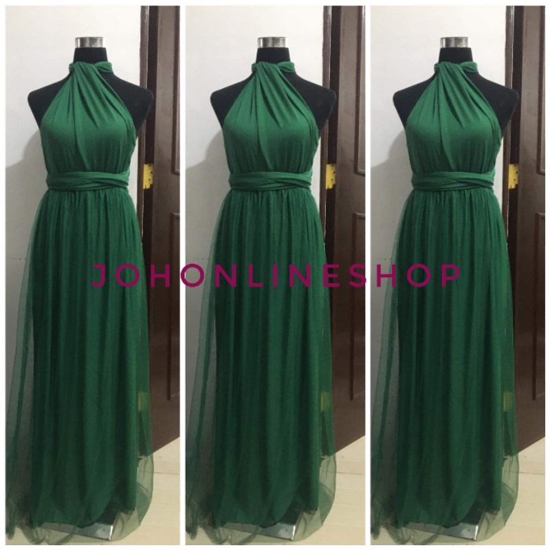 EMERALD GREEN INFINITY DRESS WITH TULLE | Shopee Philippines
