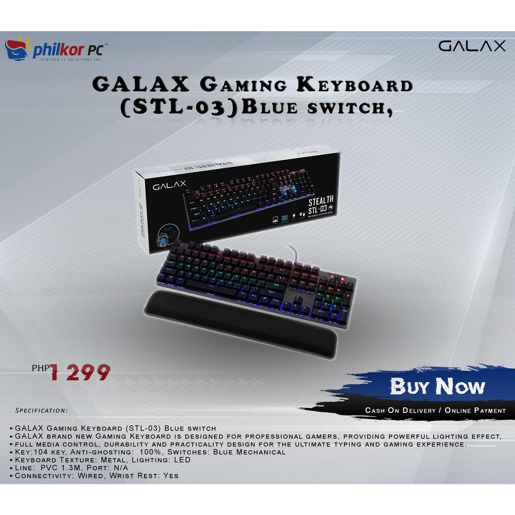 GALAX Gaming Keyboard (STL-03)Blue switch | Shopee Philippines