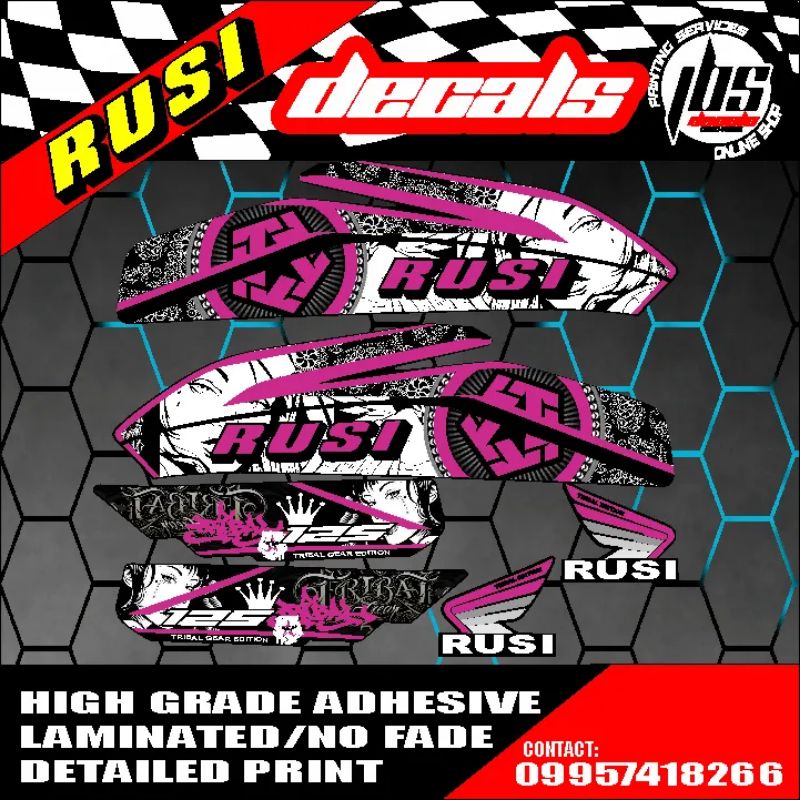 JBS | Rusi 125 Magenta Pink Tribal | Shopee Philippines