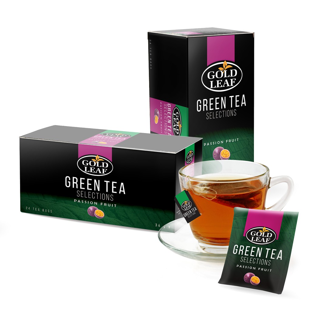 Gold Leaf Green Tea Selections: Passion Fruit Tea 24 Teabags ( keto ...