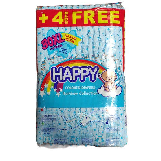 Happy Diaper Colored Assorted XL 34's | Shopee Philippines