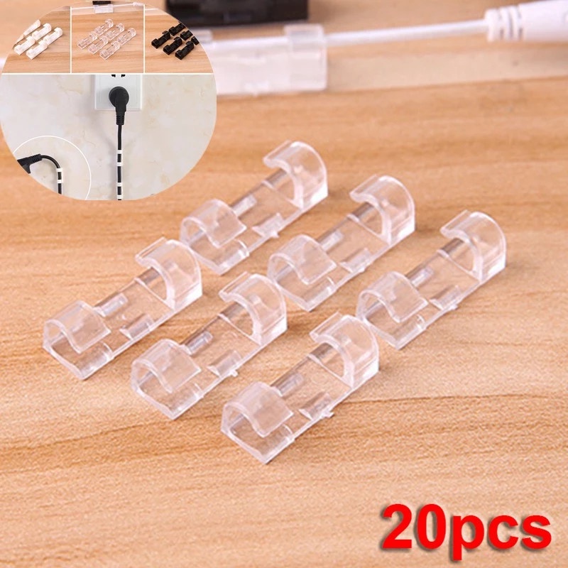 20 Pcs Cable Clips Organizer Drop Wire Holder Cord Management Self ...