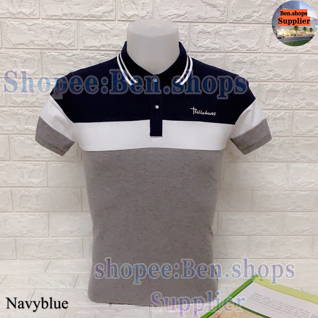 Men's polo shirt tricolor fashion stretch cotton / Small to plus size ...