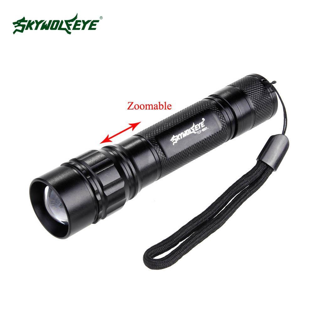 SKYWOLFEYE 3500 LM 3 Modes Zoom Torch Q5 LED 18650 Flashli | Shopee ...