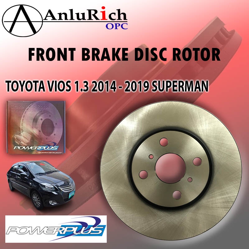 Front Brake Disc Rotor for Toyota Vios 1.5 2014-2019 Superman Powerplus ...