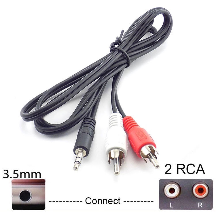 1M 3.5mm Jack to 2 RCA Audio Cables Stereo 3.5 mm Male to RCA Male ...