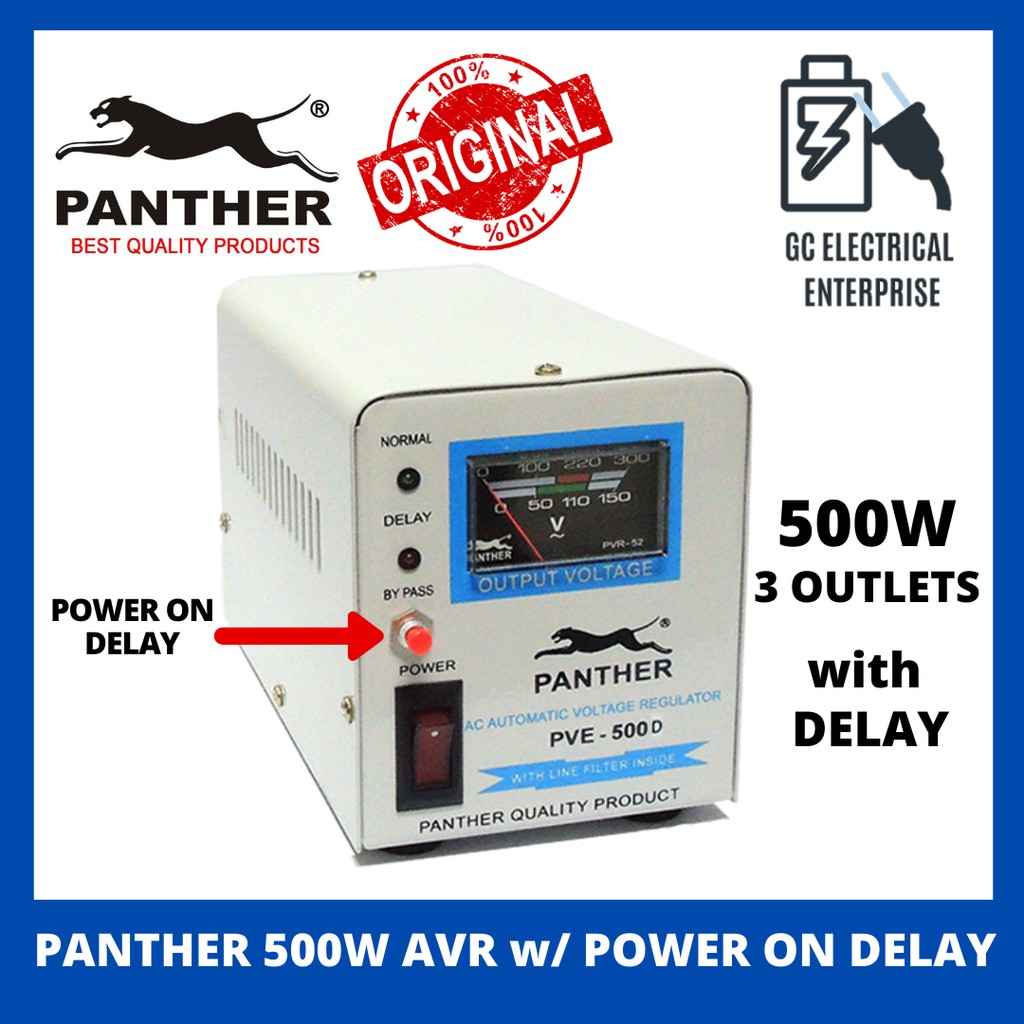 Panther AVR 500W Relay Type w/ Power On Delay Automatic Voltage ...