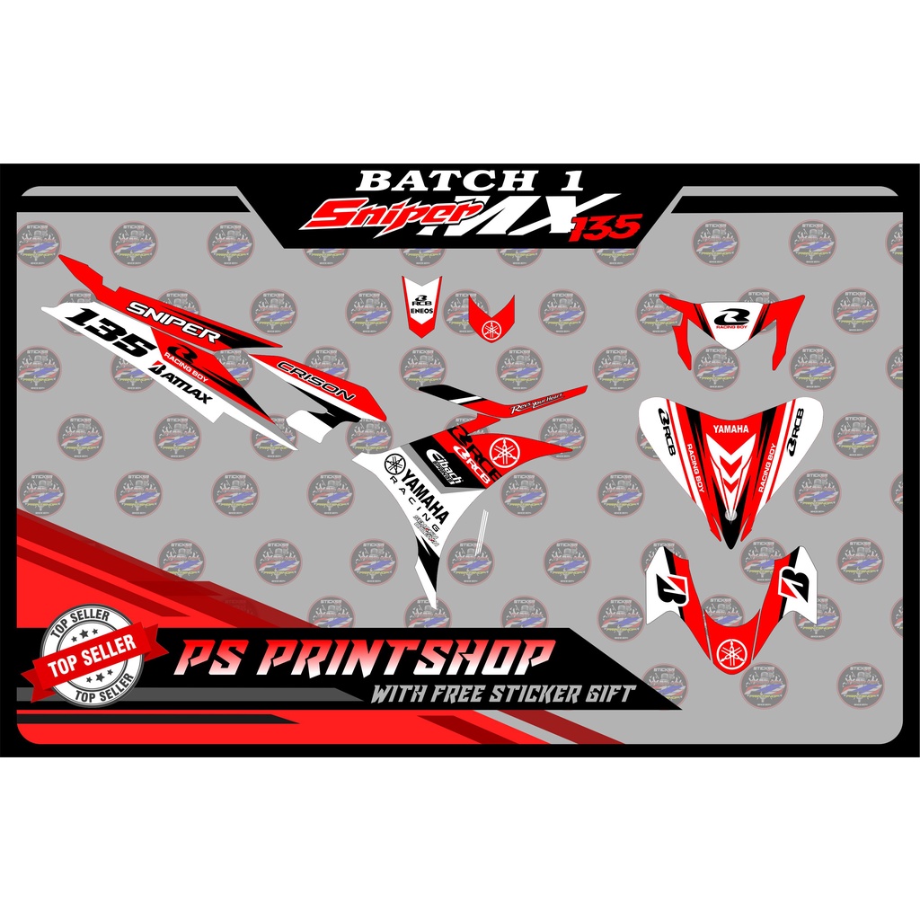 SNIPER MX 135 Yamaha Full Set STICKER DECALS Durable and High quality ...