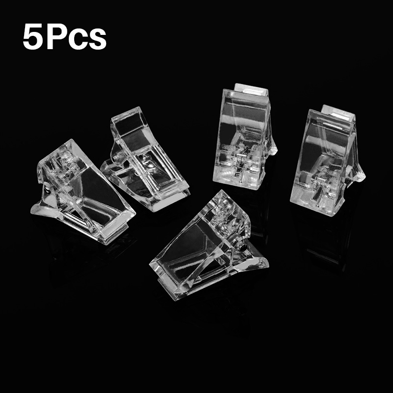 5PCS/Set Nail Tips Clip Quick Building Gel Plastic Extension Clamp ...