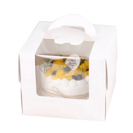 5pcs 4" 6" White Premium Sturdy Cake Box with handle and window (Cake ...