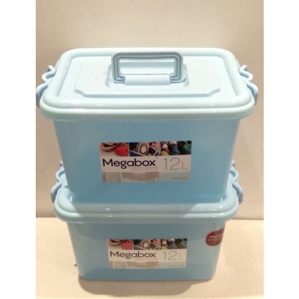 2 pcs Megabox Storage Box 12L (Clear and L. Blue) | Shopee Philippines