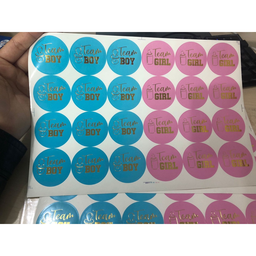24Pcs Gender Reveal Stickers Team Boy Team Girl Labels Creative ...