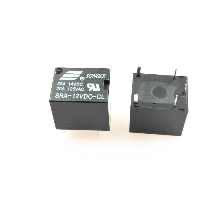 5 pces 12v 20a dc power relay SRA-12VDC-CL 5pin pcb tipo em estoque relé automóvel preto | BeeCost