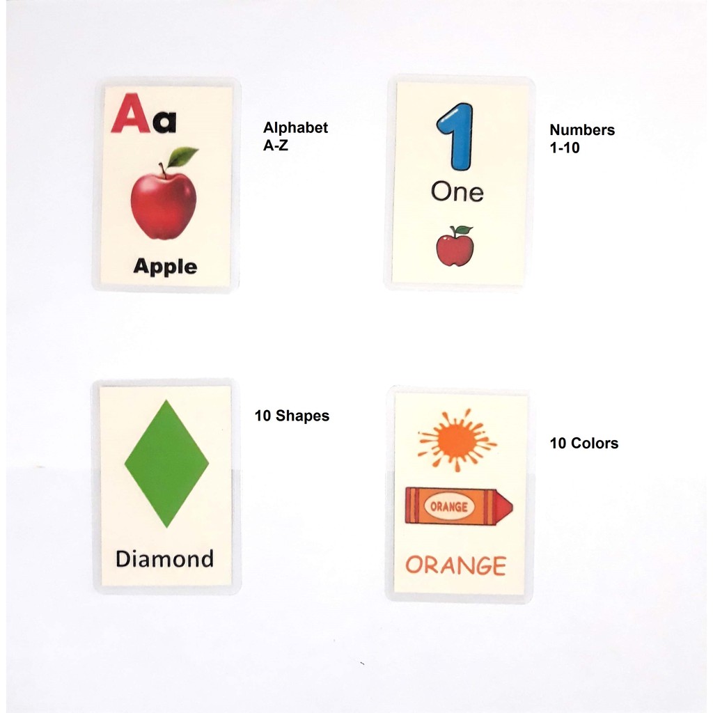 Laminated Flash cards for kids Bundle alphabet, numbers, shapes and ...